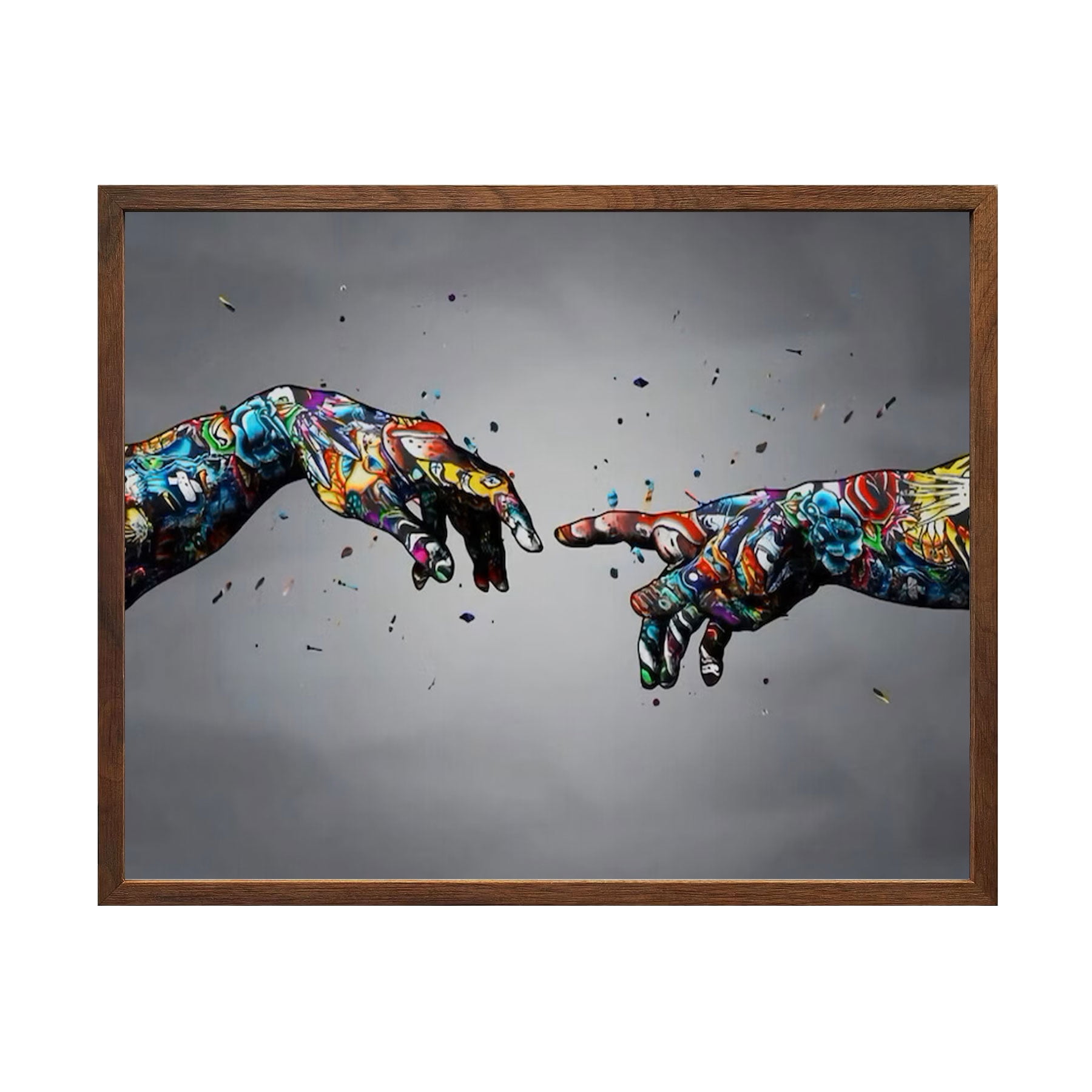 Banksy Graffiti Wall Art Touch Hands Framed Banksy Wall Decor Street ...