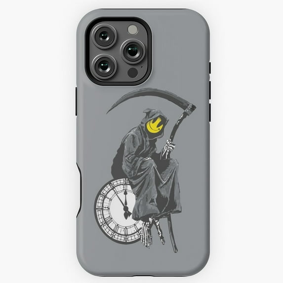 Banksy Grim Reaper Clock Street Art Illustration iPhone Case 17 to 11 ...