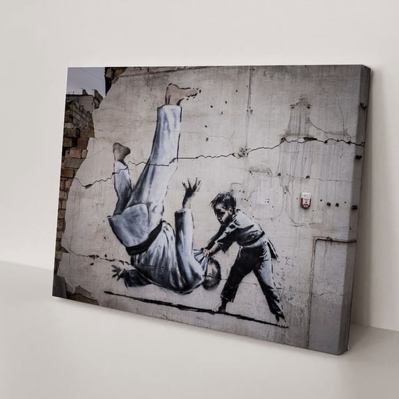 Banksy Judoka 3D Canvas, Handmade Gift, Painting Poster, Judoka ...