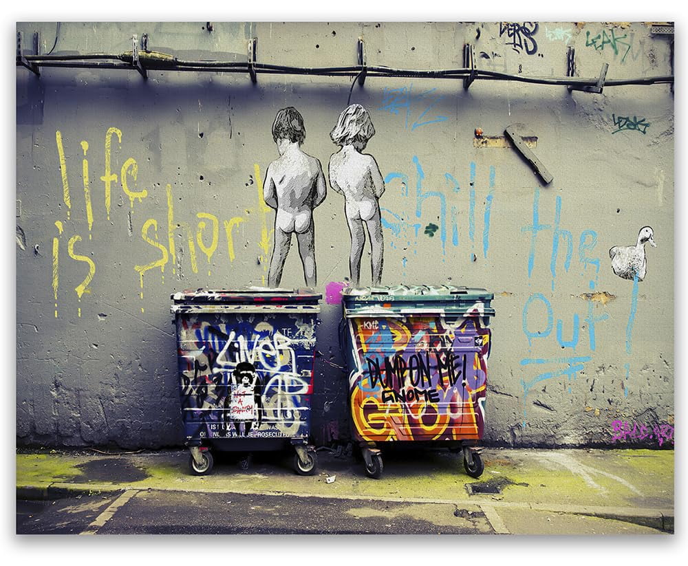 Banksy Life is Short 16x20 Unframed Print - Graffiti-Style Street Art ...