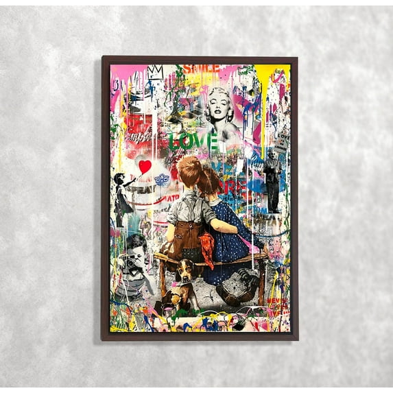 Banksy Little Couple Love, Street Art Graffiti Wall Decor, Pop Art ...