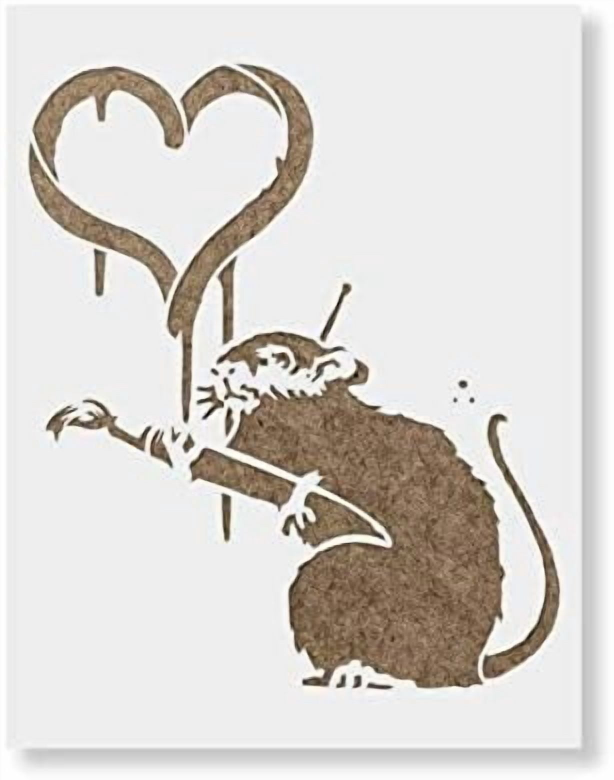 Banksy Love Rat Stencil - Graffiti Stencil, Banksy Stencils, Street Art ...
