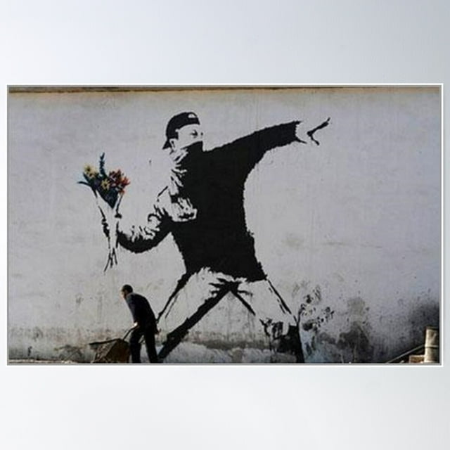 Banksy Rage, Flower Thrower – Jerusalem Poster Wall Art, Modern Wall ...