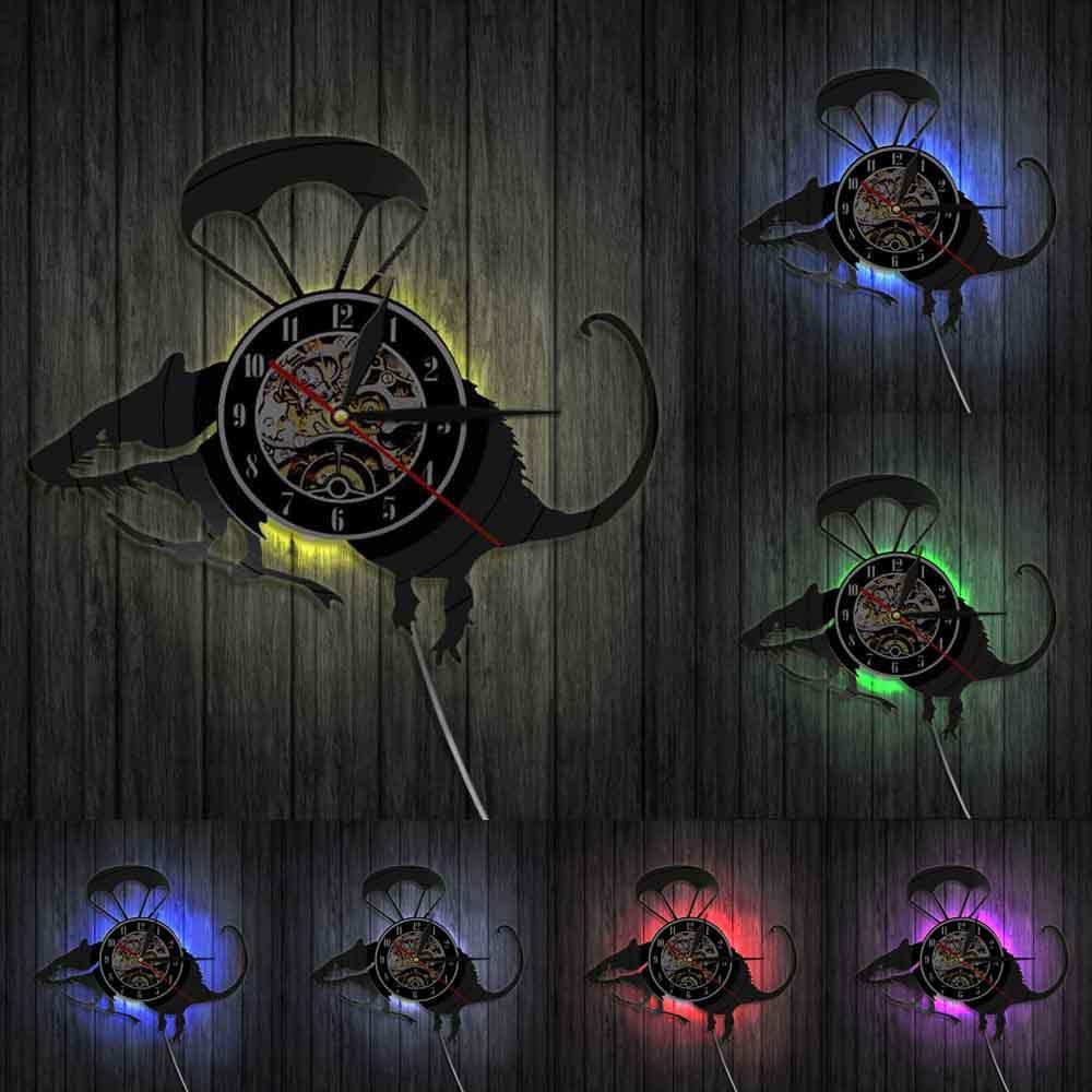 Banksy Rat Wall Art Flying Helicopter Rat Vinyl Record Wall Clock Cute ...