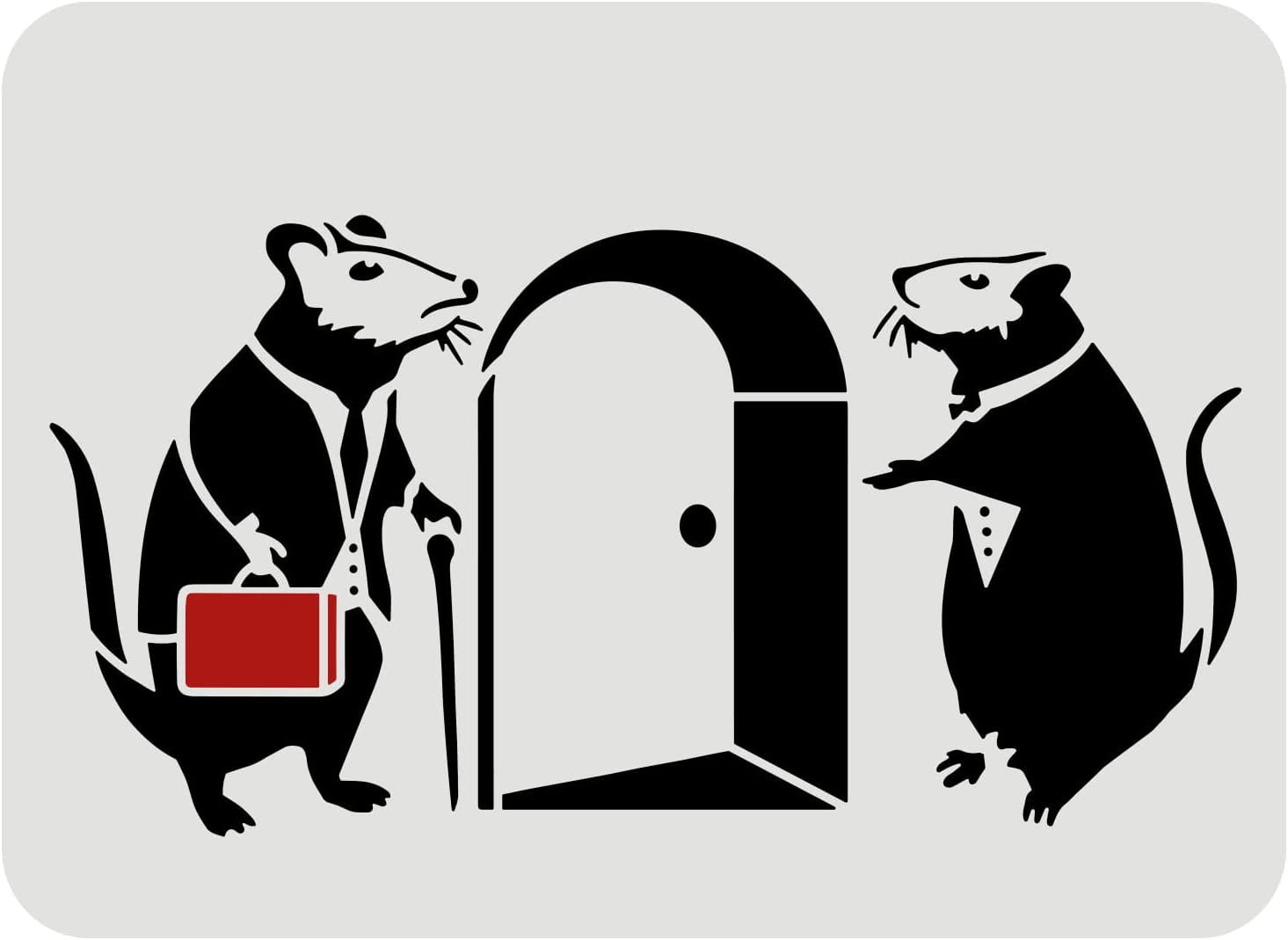 Banksy Rats Stencil 11.7x8.3 inch Doormen Rats Stencil Plastic Banksy ...