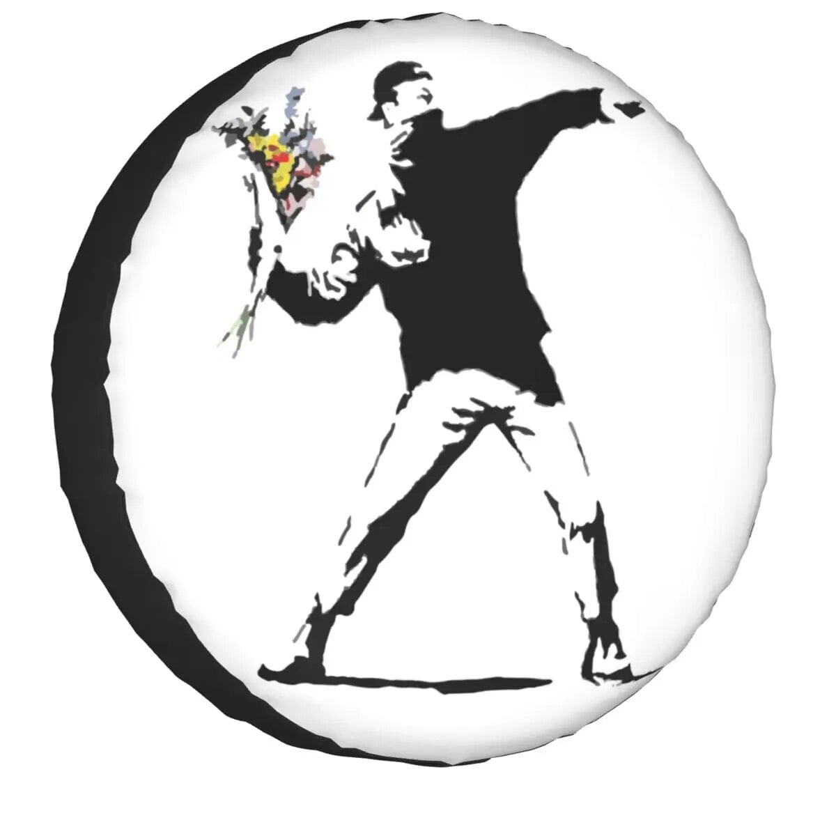 Banksy Uncovering Graffiti Spare Tire Cover for Jeep RV SUV Trailer ...