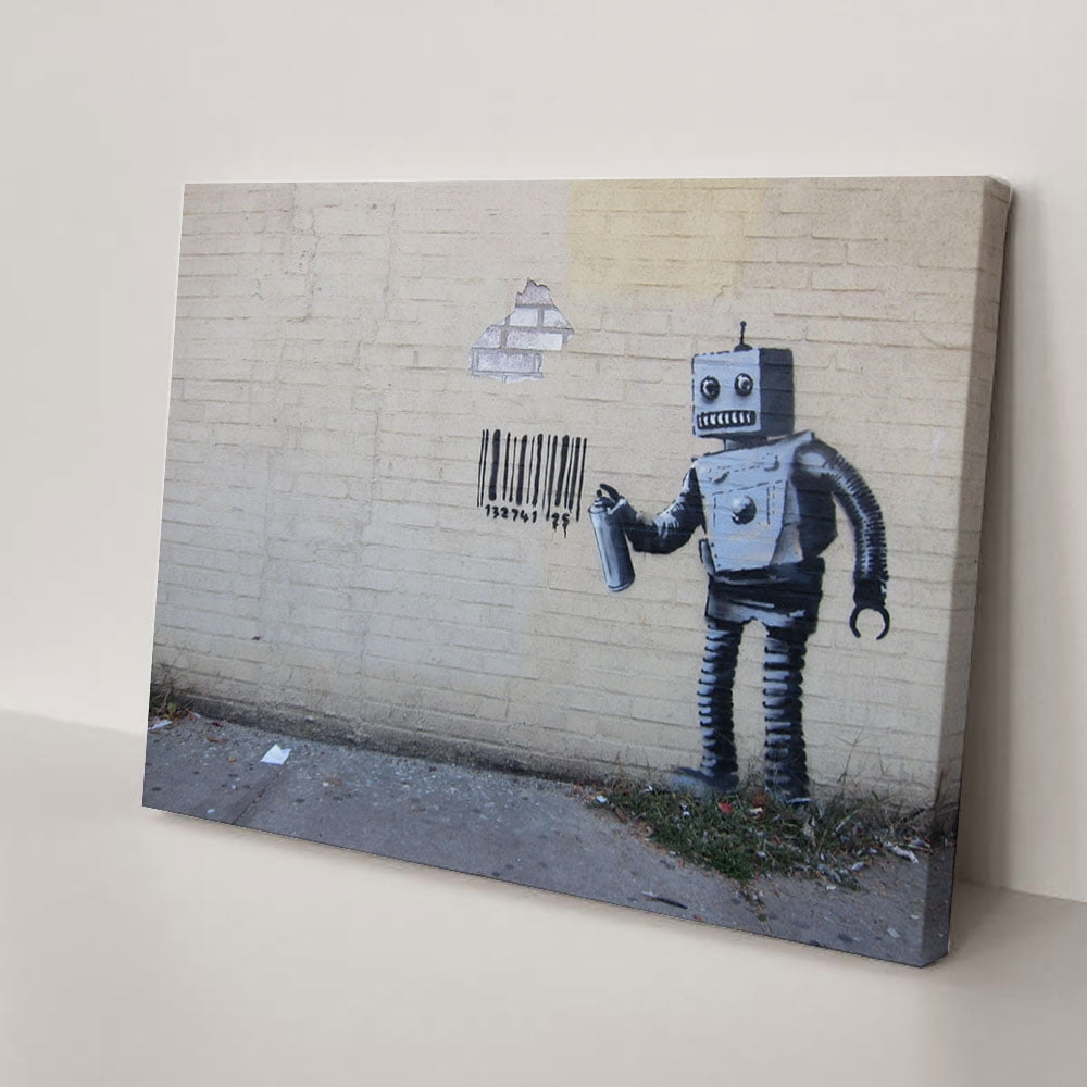 Banksy Wall Art Coney Island Barcode Robot Banksy Graffiti Street ...