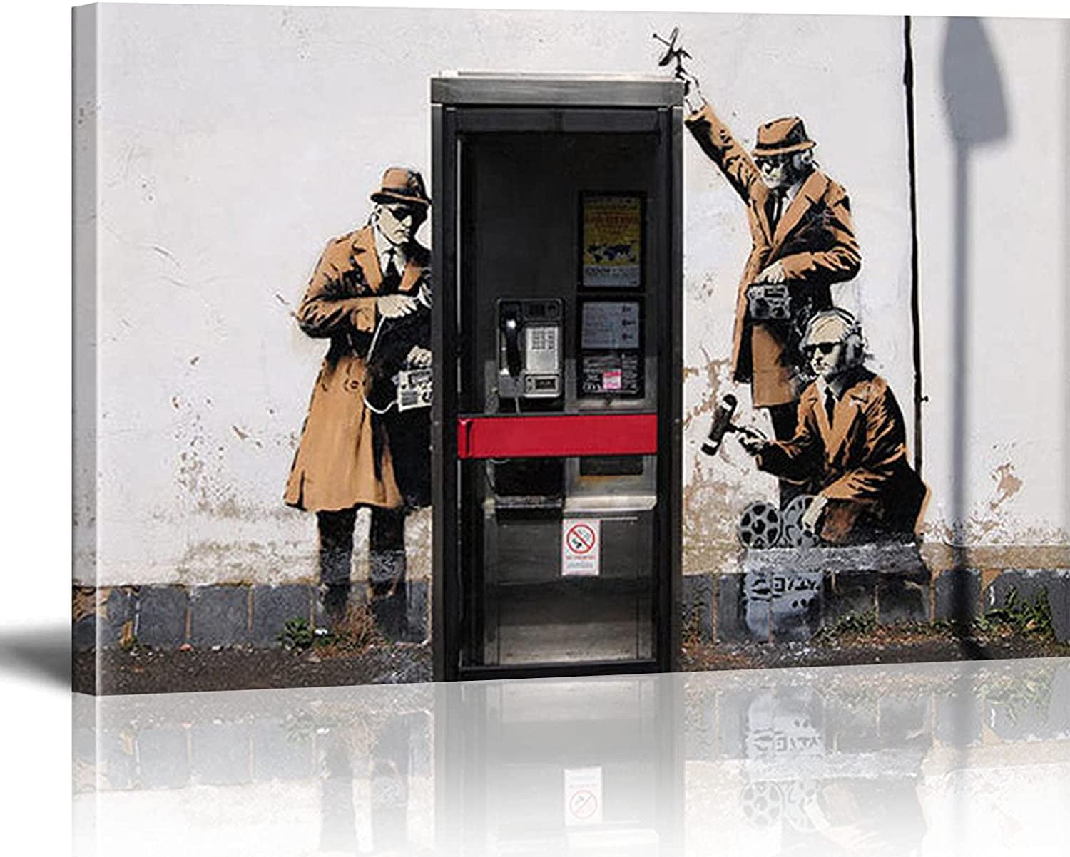 Banksy Wall Art Spy Booth Banksy Graffiti Street Canvas Art Framed ...