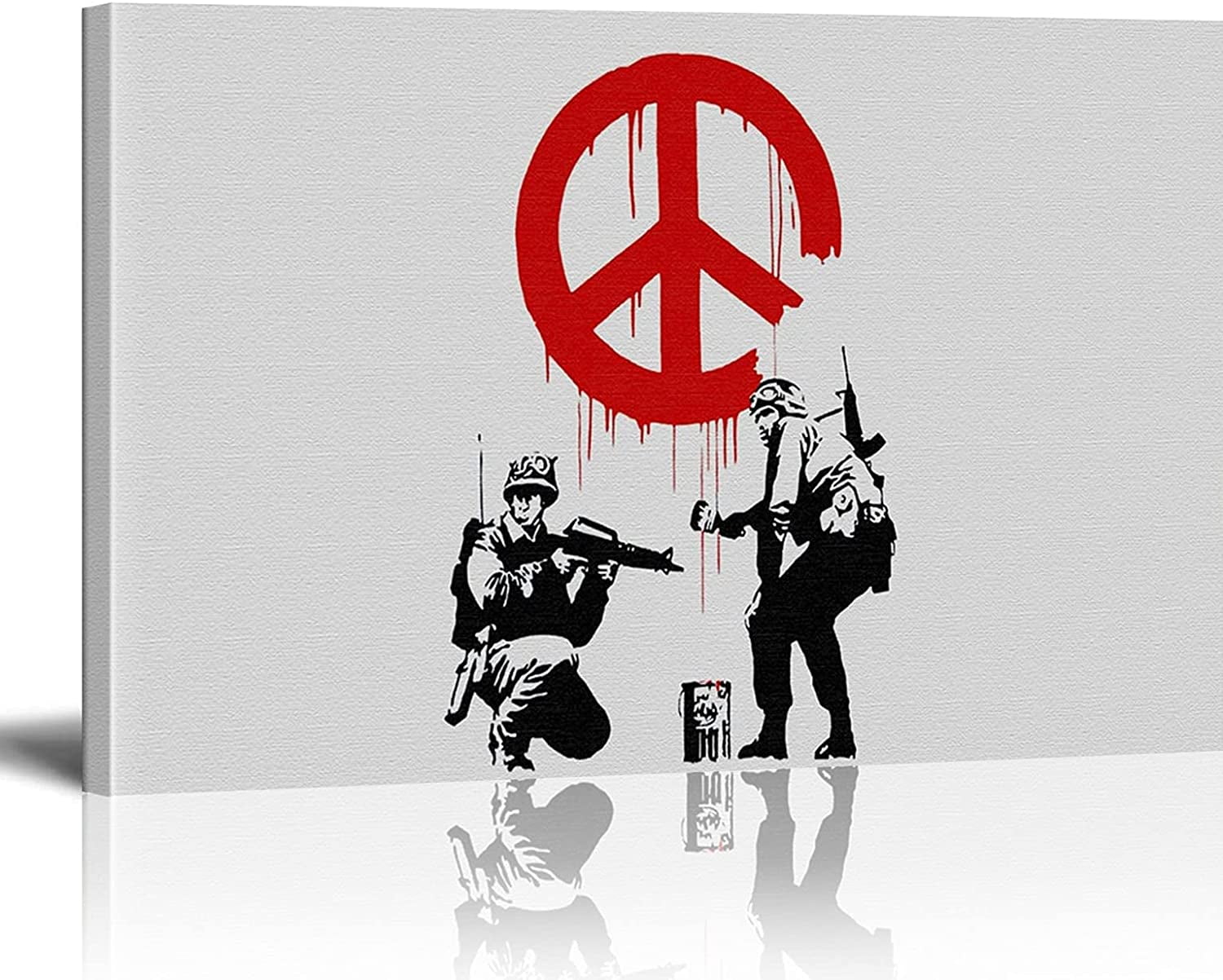 Banksy Wall Art War And Peace Banksy Graffiti Street Canvas Art Framed ...