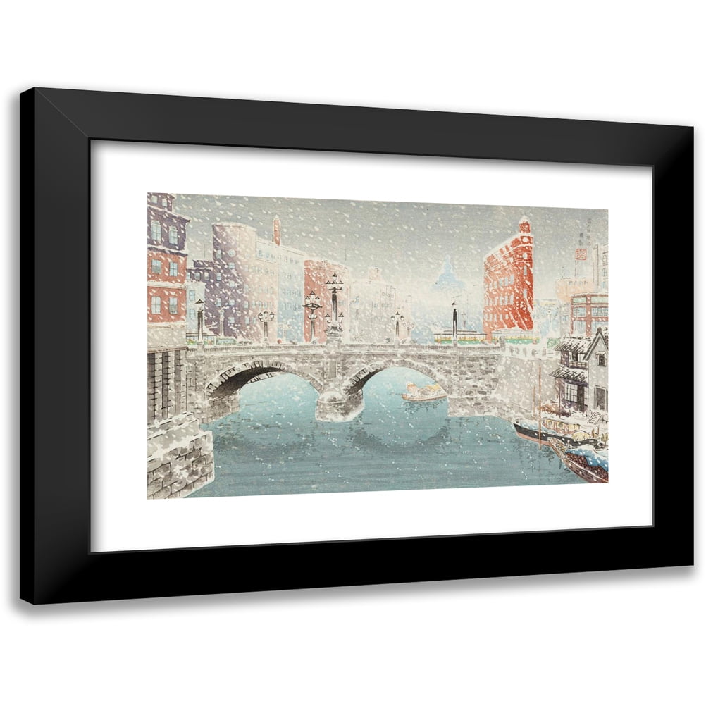 Bannai Kokan 24x17 Black Modern Framed Museum Art Print Titled - Yuki ...