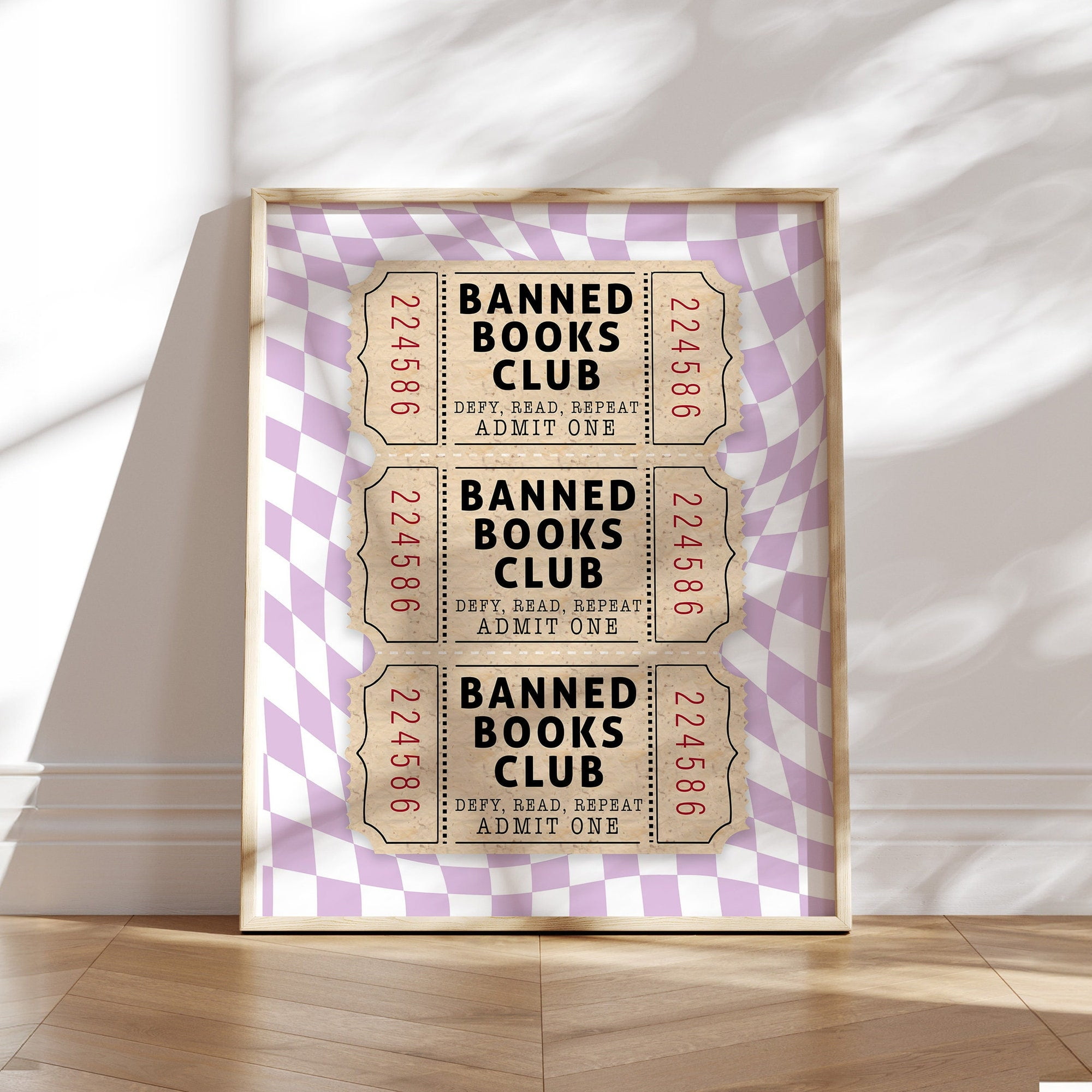 Banned Books Club Retro Admit One Ticket - Modern Trippy Style - Print ...