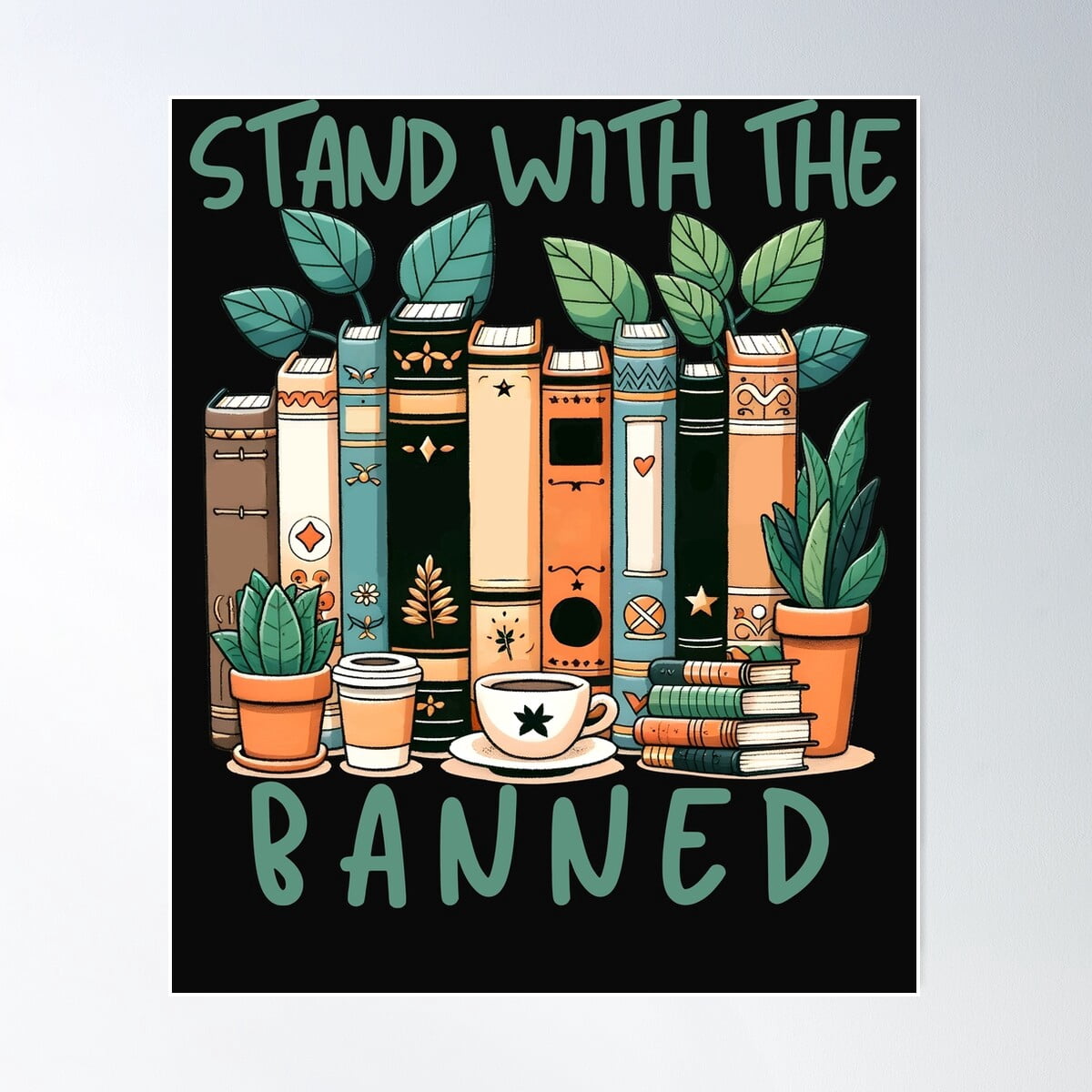 Banned Books Stand With The Banned Poster Wall Art, Modern Wall Decor ...