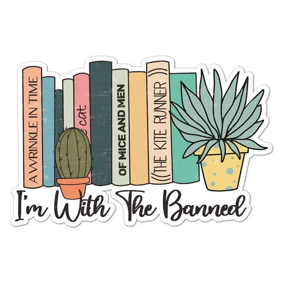 Banned Books Sticker Indoor Outdoor Phone Decal Water Bottle Stickers ...