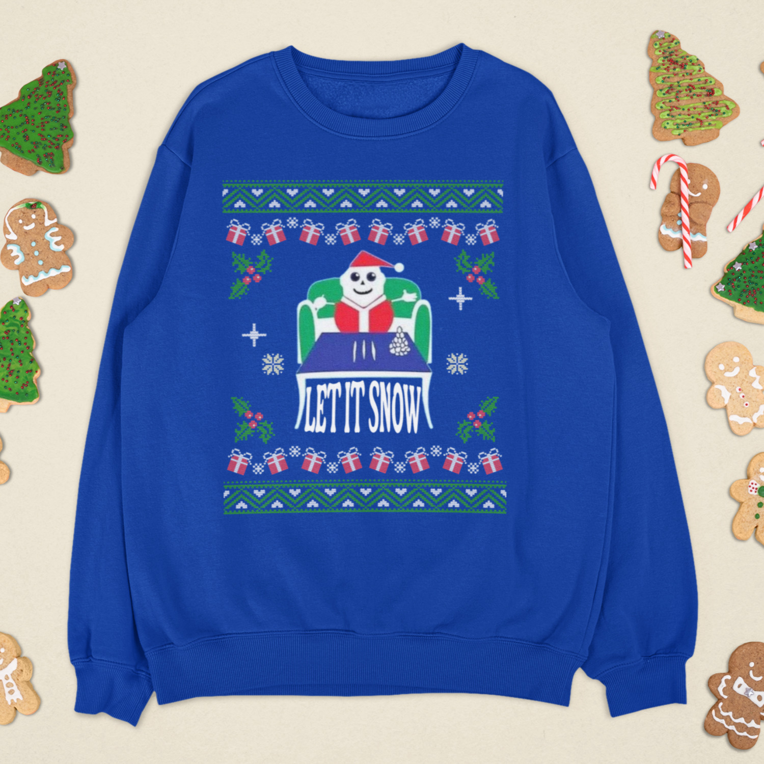 Banned Let It Snow Santa Mart Ugly Christmas Sweatshirt | Funny Viral ...