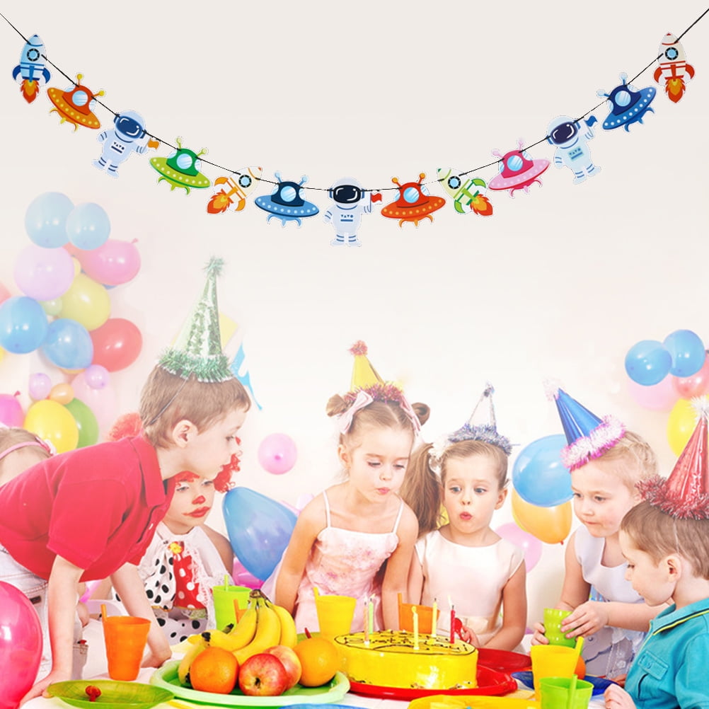 Banner Birthday Astronaut Hanging Photo Party Garland Bunting Kids Prop ...