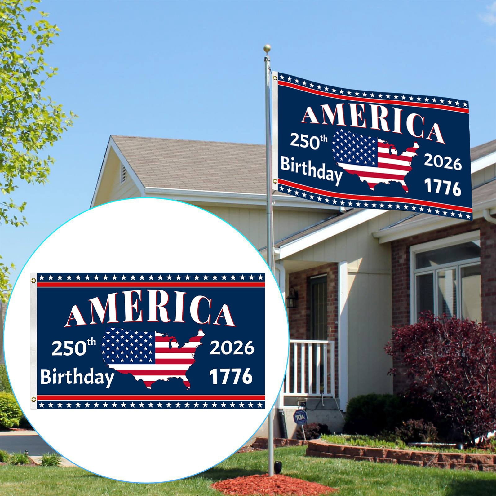 Banner Flags | American 250th Anniversary Commemorative Flag US Flag ...