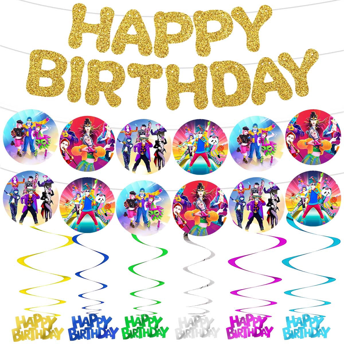 Banner JUST DANCE Party Decorations Decor Supplies Garland Hanging ...