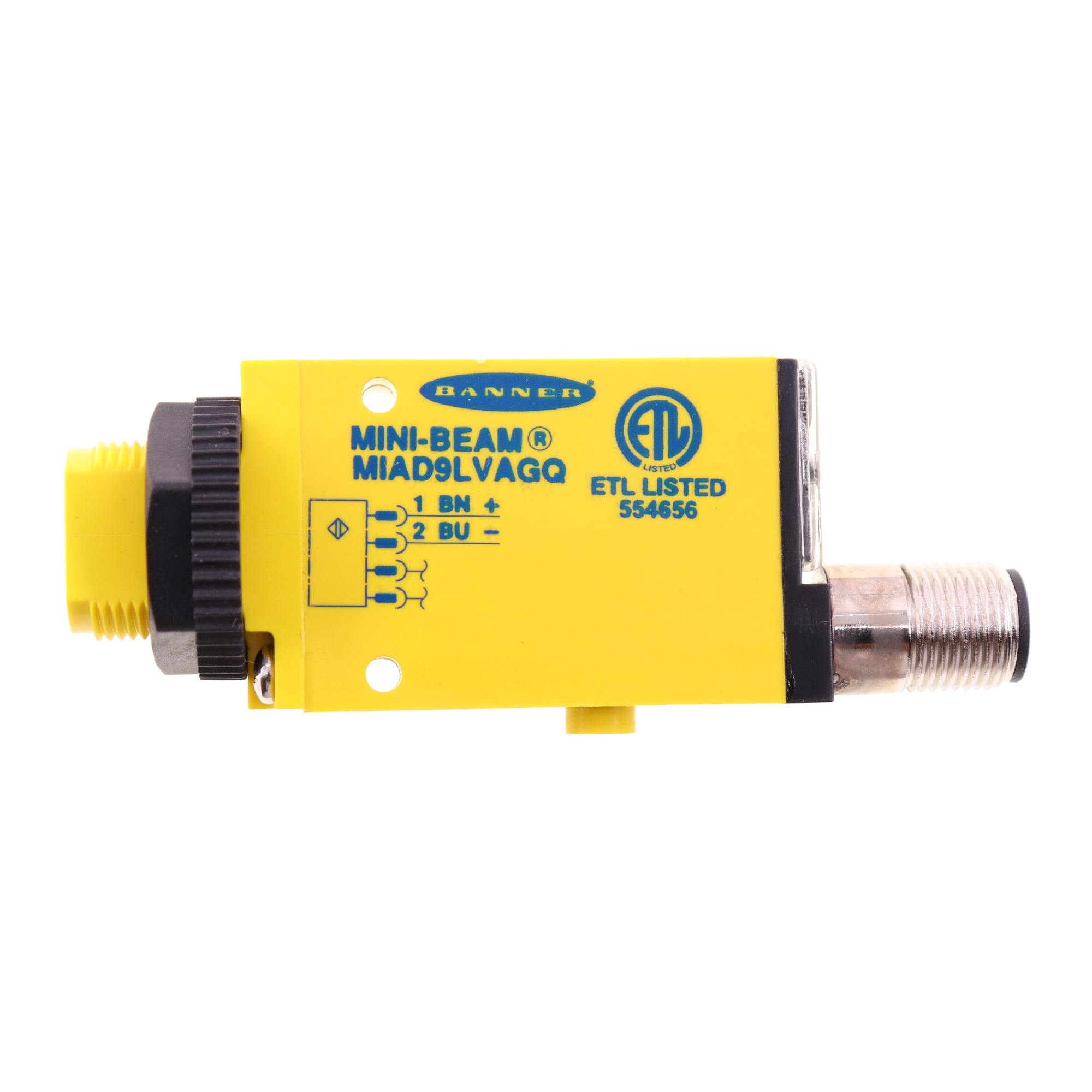 Banner MIAD9LVAGQ Mini-Beam Polarized Retroreflective Sensor 50 mm - 2 ...