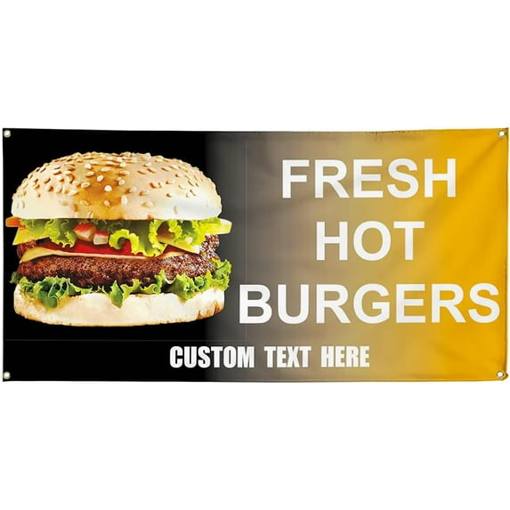 Banner Multiple Sizes Hot Burgers Restaurant Cafe Bar Bistros & Caf S ...