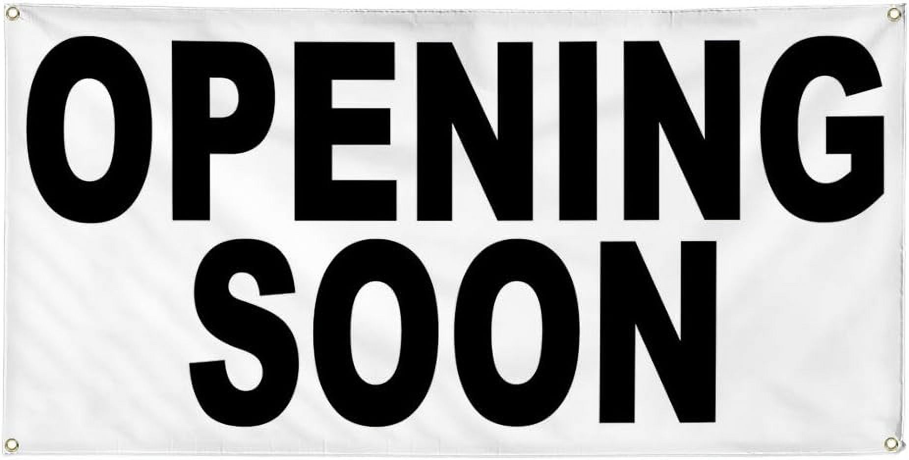 Banner Multiple Sizes Opening Soon Black Business Outdoor Weatherproof ...