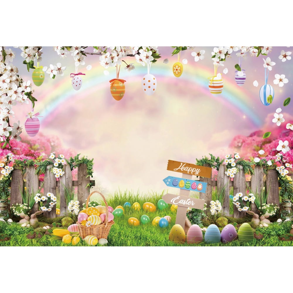 Banner Party Easter Children Baby Background Meadow Flowers Wall Board ...