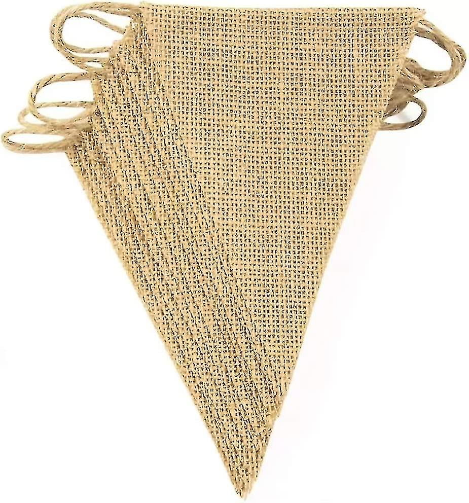 Banner Pennant Chain Fabric Linen Cloth, Hemp Rope Triangle Decoration ...