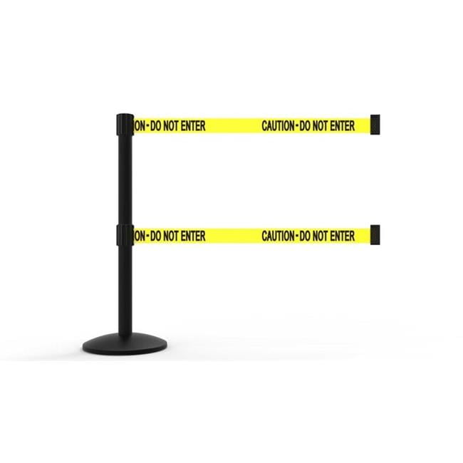 Banner Stakes AL6102B-D QLine Retractable Dual Belt Barrier with Black ...
