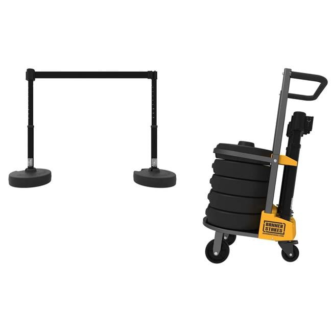 Banner Stakes PL4000-B Plus Cart Package, Blank Black Banner - Walmart.com