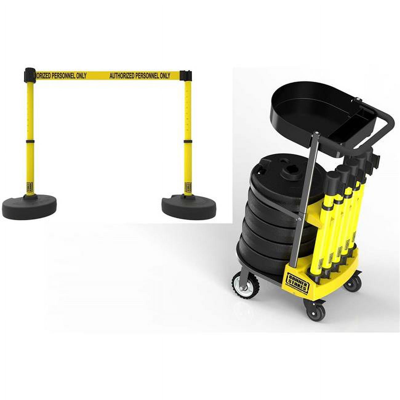 Banner Stakes PL4004T Plus Cart Package with Tray, Yellow Authorized ...