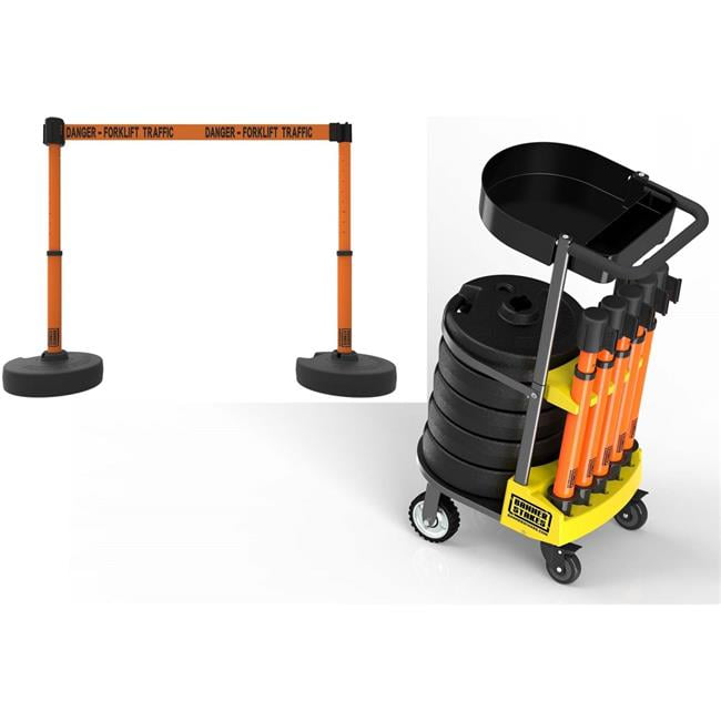 Banner Stakes PL4017T Plus Cart Package with Tray, Orange Danger ...