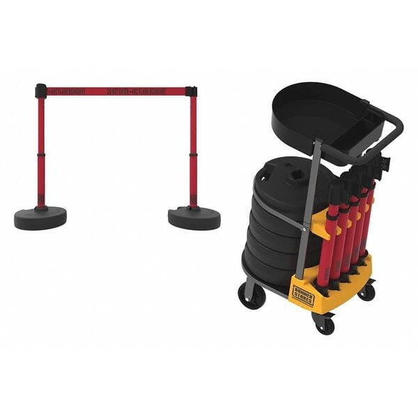 Banner Stakes PLUS Cart Pkg w/Tray, Arc Flash Bndry PL4079T - Walmart.com