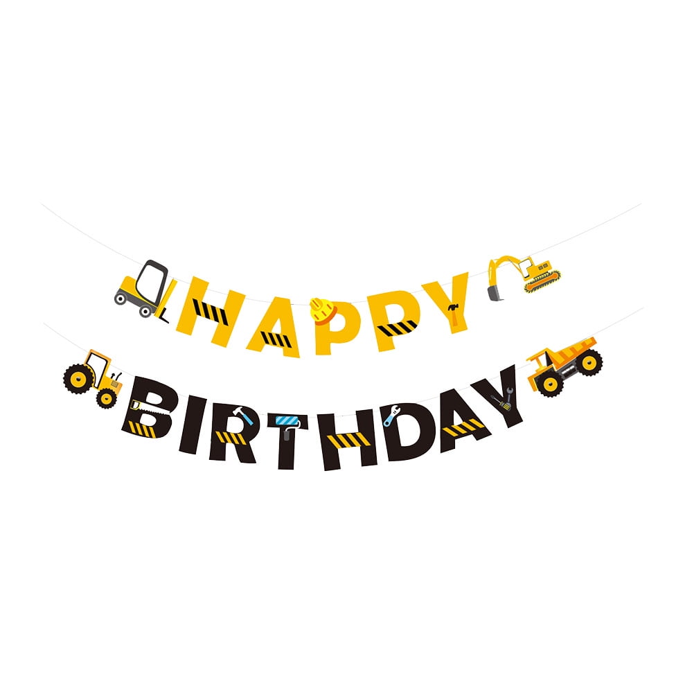 BESTOYARD Construction Theme Banner Assorted Color 1Set 7.9x7.5x0.2In ...