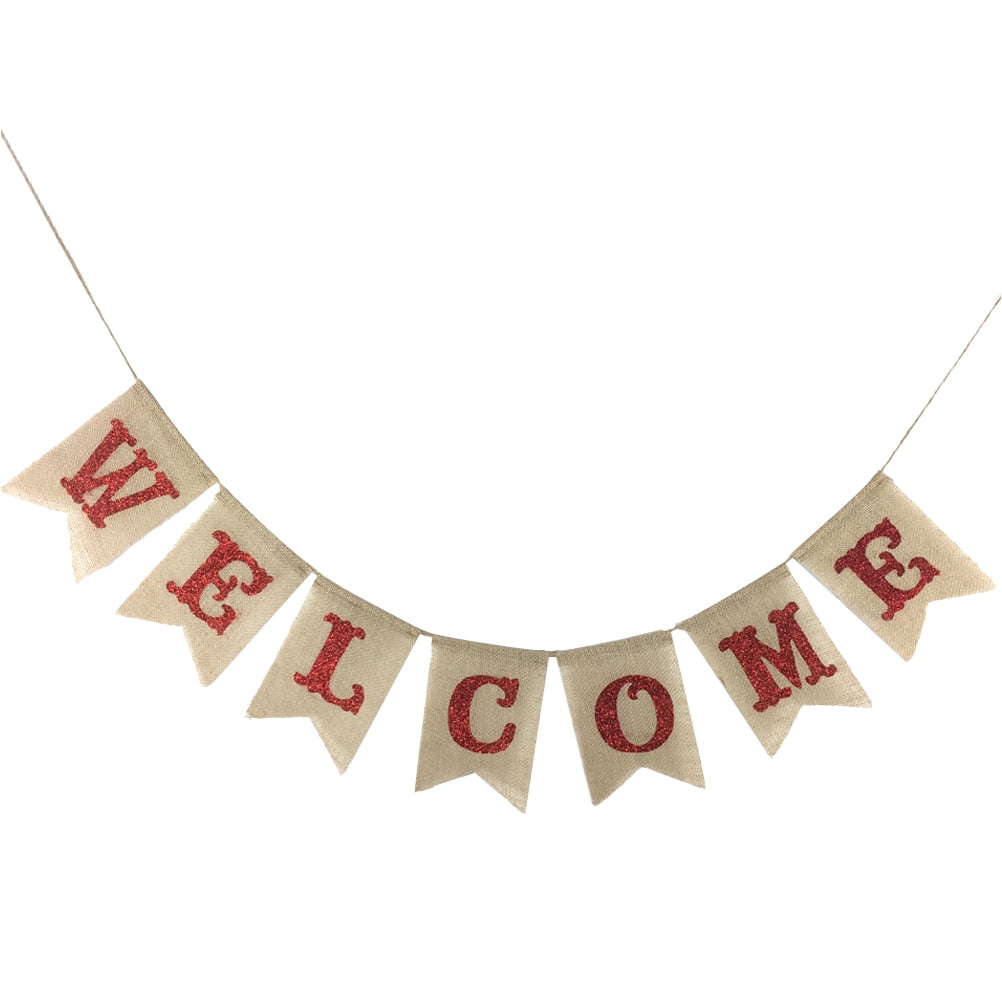 Banner for Party Reusable Banner Foldable Banner Welcome Burlap Garland ...