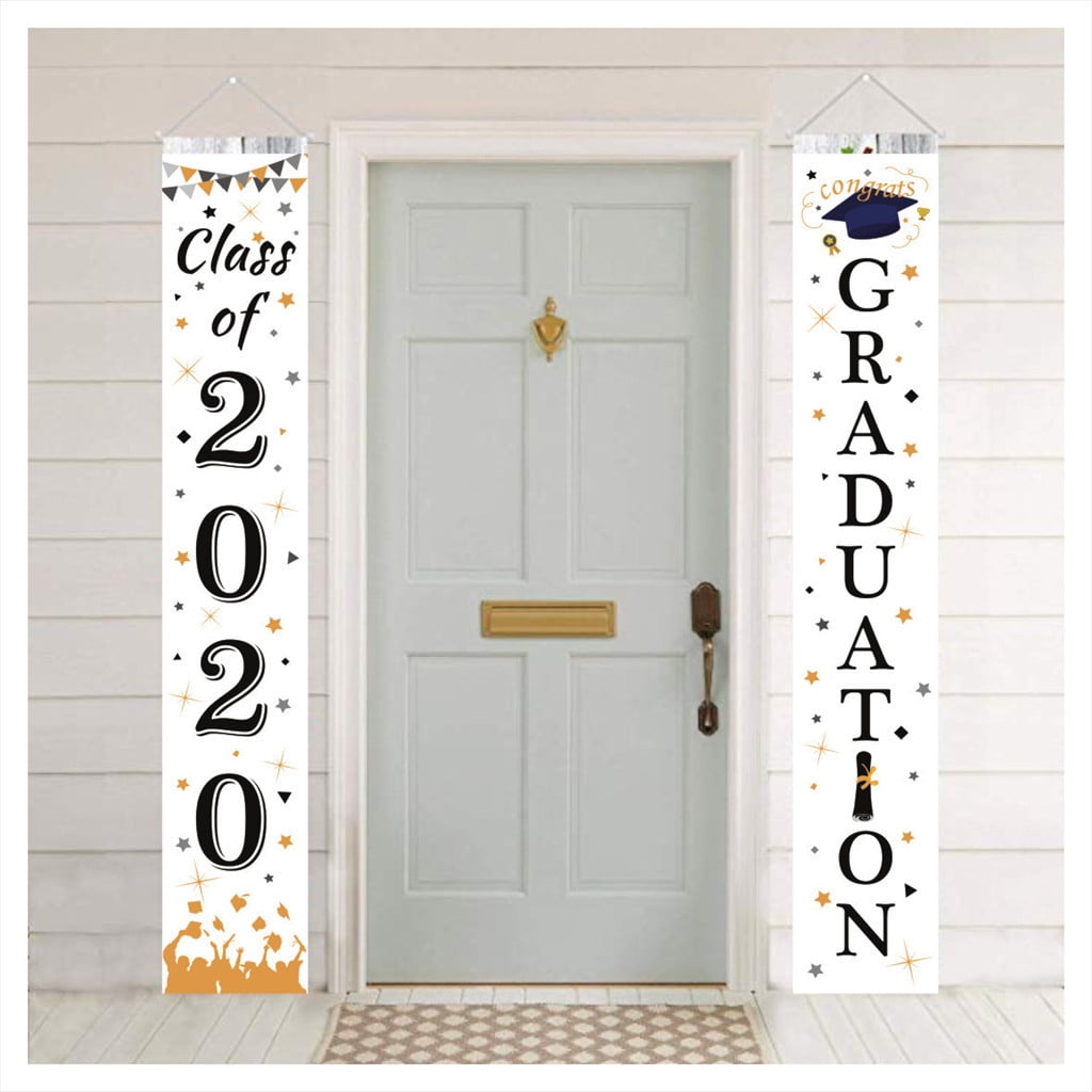 Banners Congrats Grad Home Outdoor Decorations 2020 Door Graduation ...