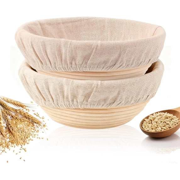 Banneton Bread Proofing Basket, 10 Inch Round Sourdough Proofing Basket ...
