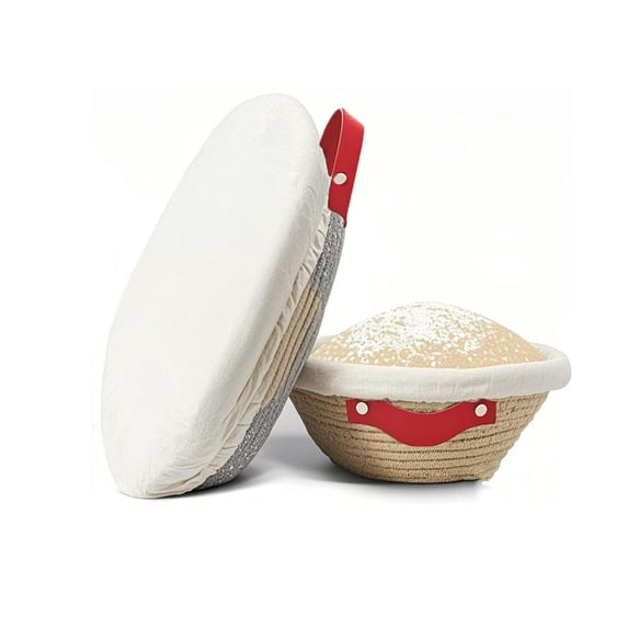 Banneton Bread Proofing Basket Set, 10" Oval & 9" Round Cotton Rope ...