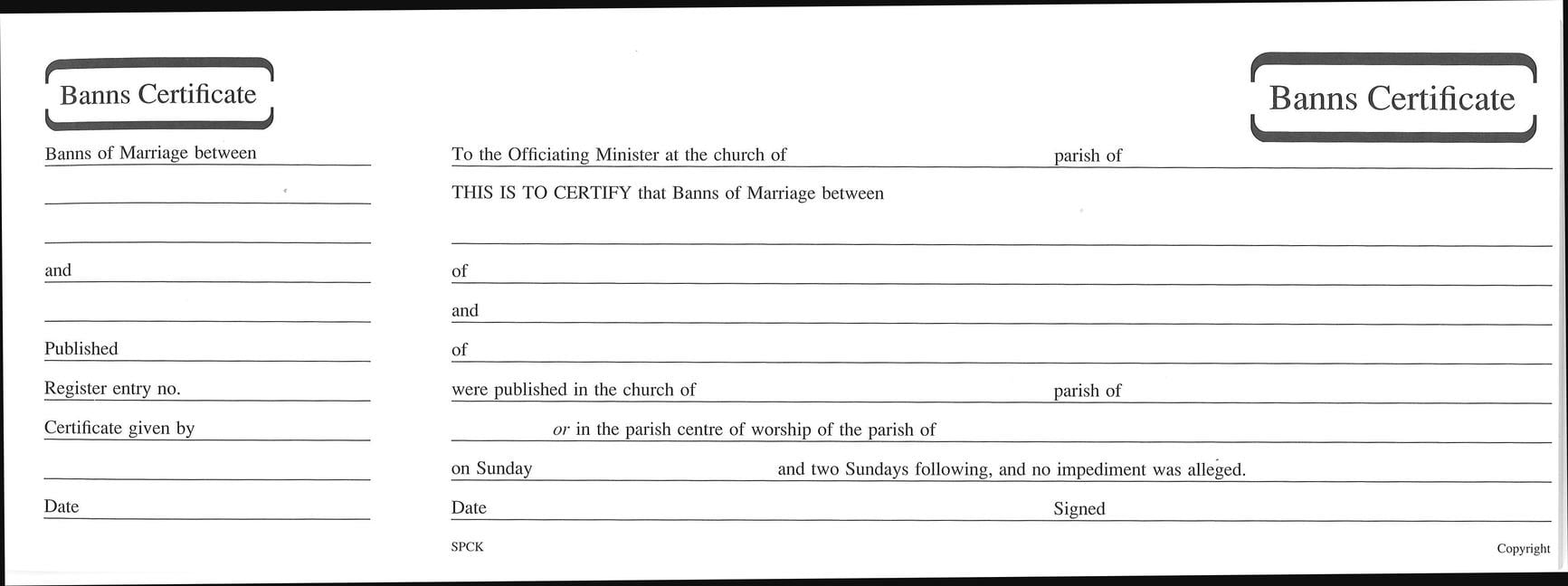 Banns of Marriage Certificate Book Mb6, (Paperback) - Walmart.com