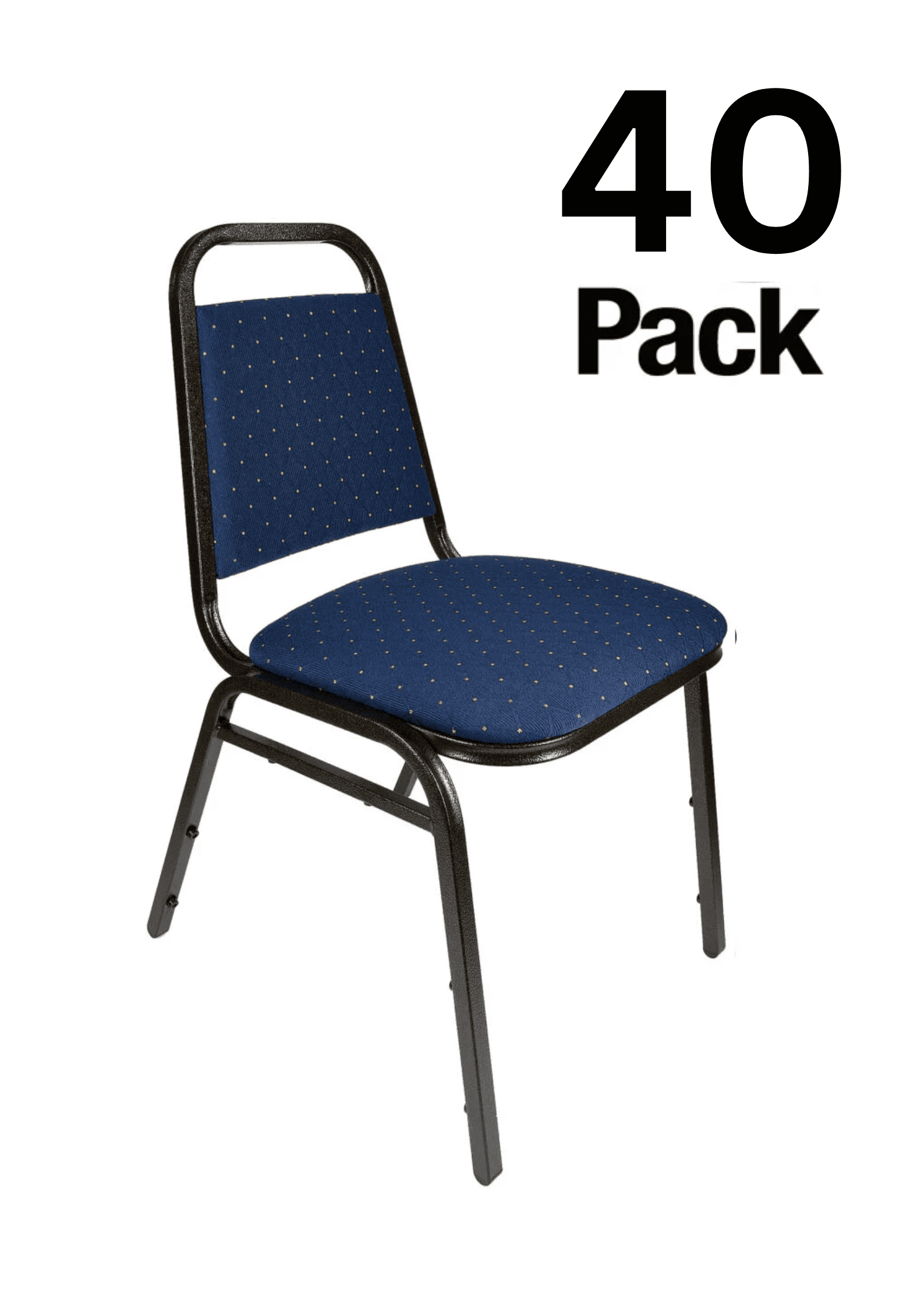 Banquet Chair - Trapezoid| Navy Blue Fabric with Gold Dots on Gold Vein ...