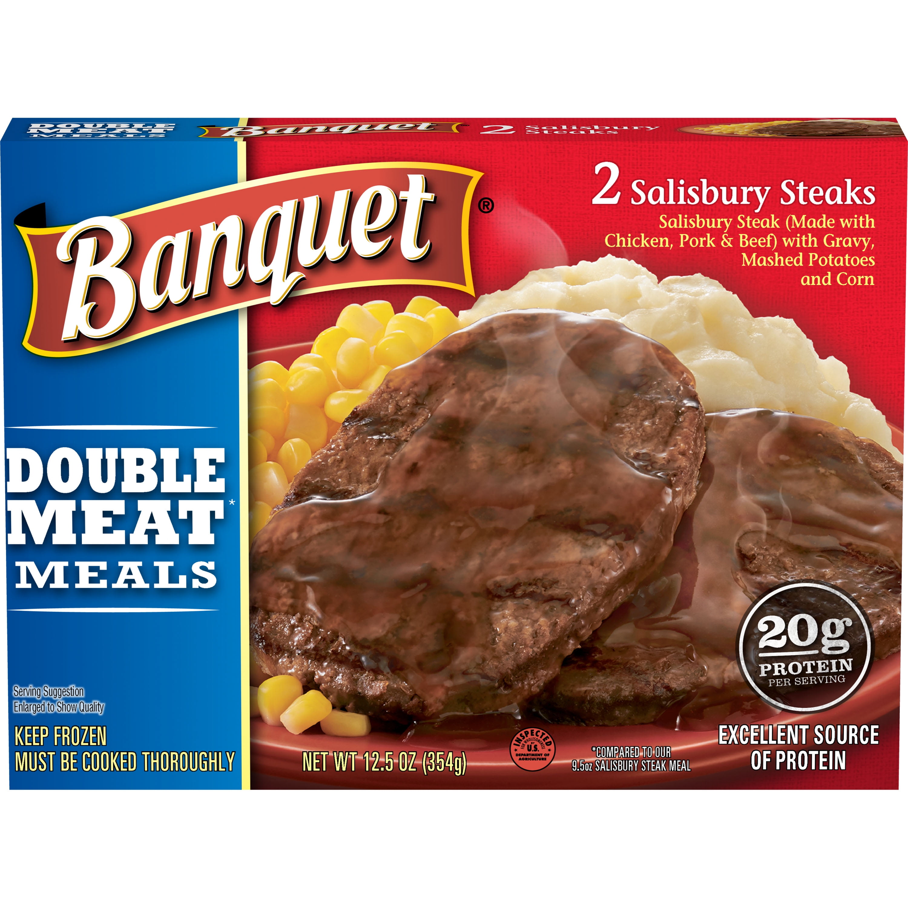 Banquet Salisbury Steak Double Meat Meals, 12.5 oz - Walmart.com