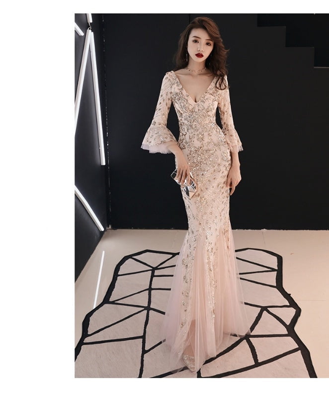 Banquet evening dress princess slim dress - Walmart.com