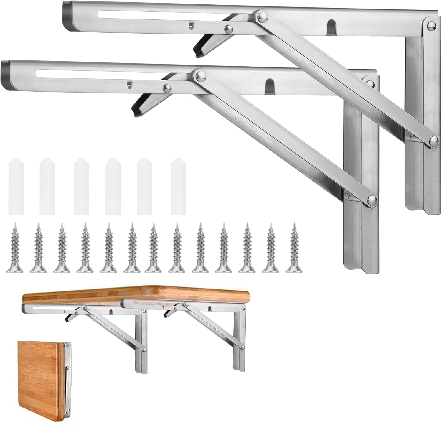 Banral 20inch Folding Shelf Brackets for Table ,Collapsible Wall ...