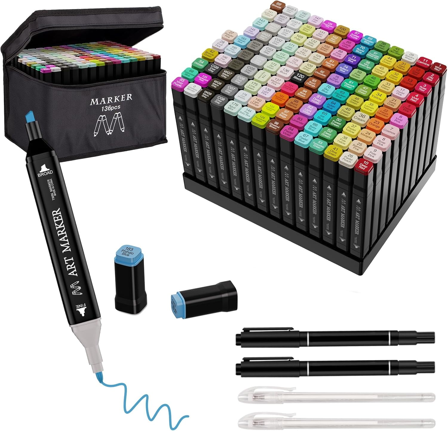 Banral Dual Tip Alcohol Illustration Markers for Adult Coloring ...