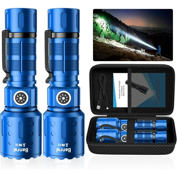 Banral Flashlights High Lumens Rechargeable, Super Bright Long Range ...