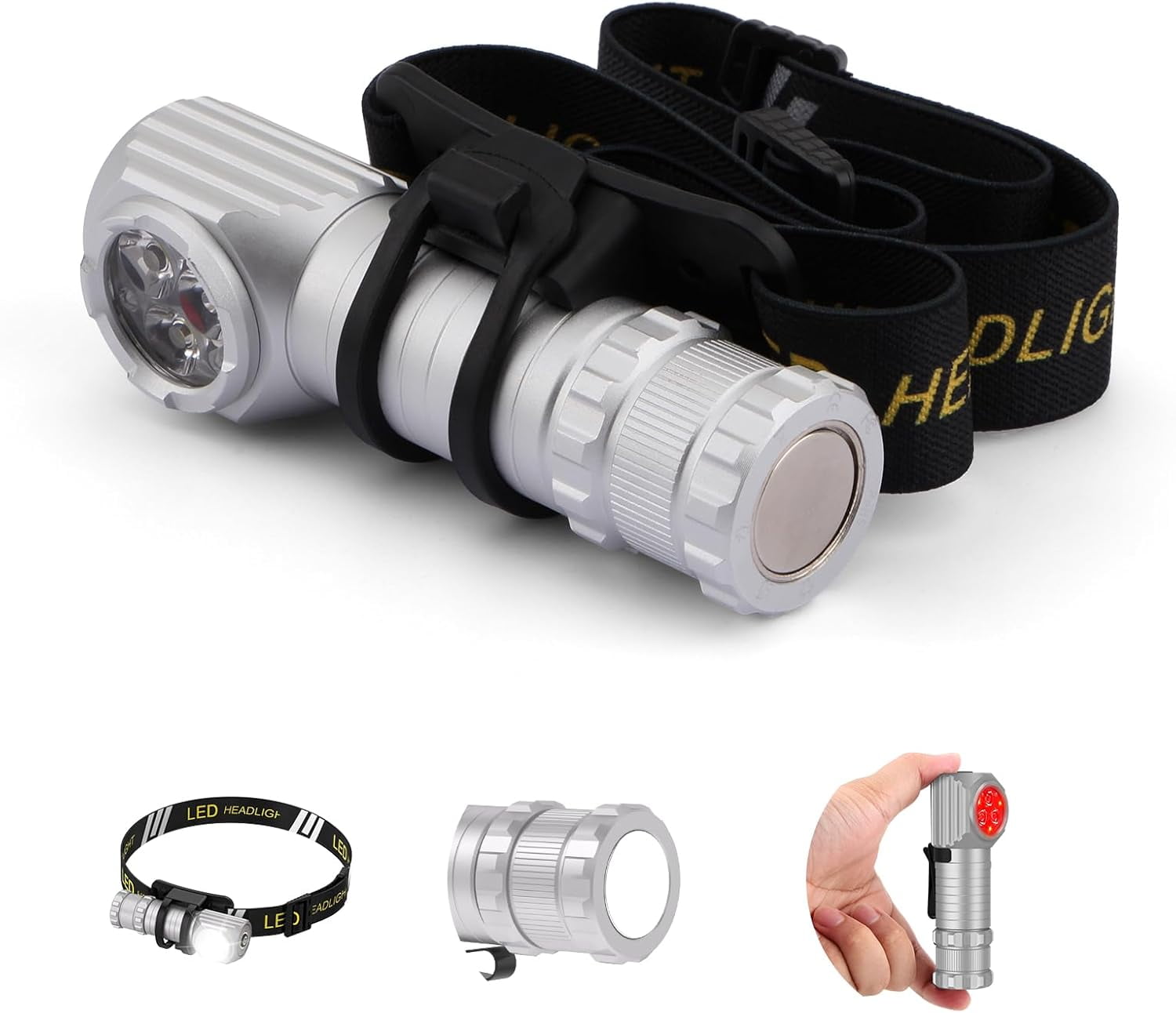 Banral LED Rechargeable Headlamp for Adults - Hard Hat Light Running ...