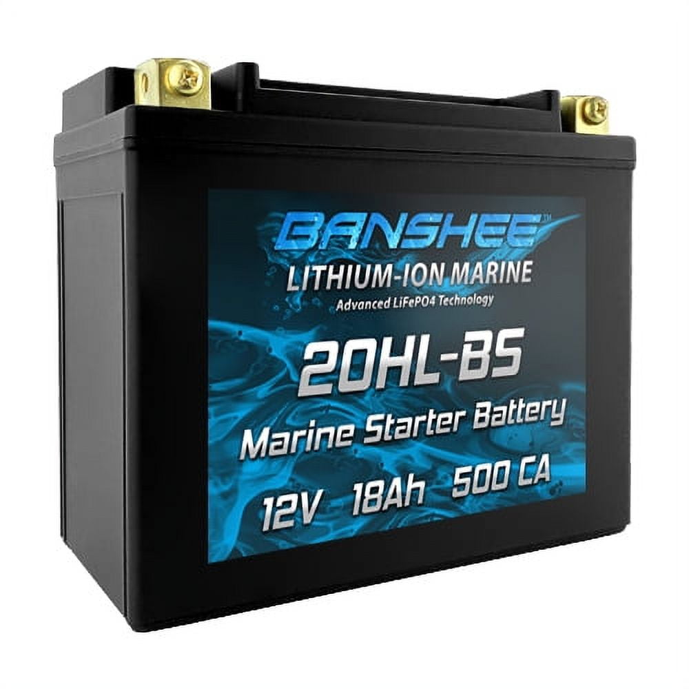 Banshee 12 Volt 18 Amp Hour Lithium Ion YTX20L-BS Battery for Skiff ...