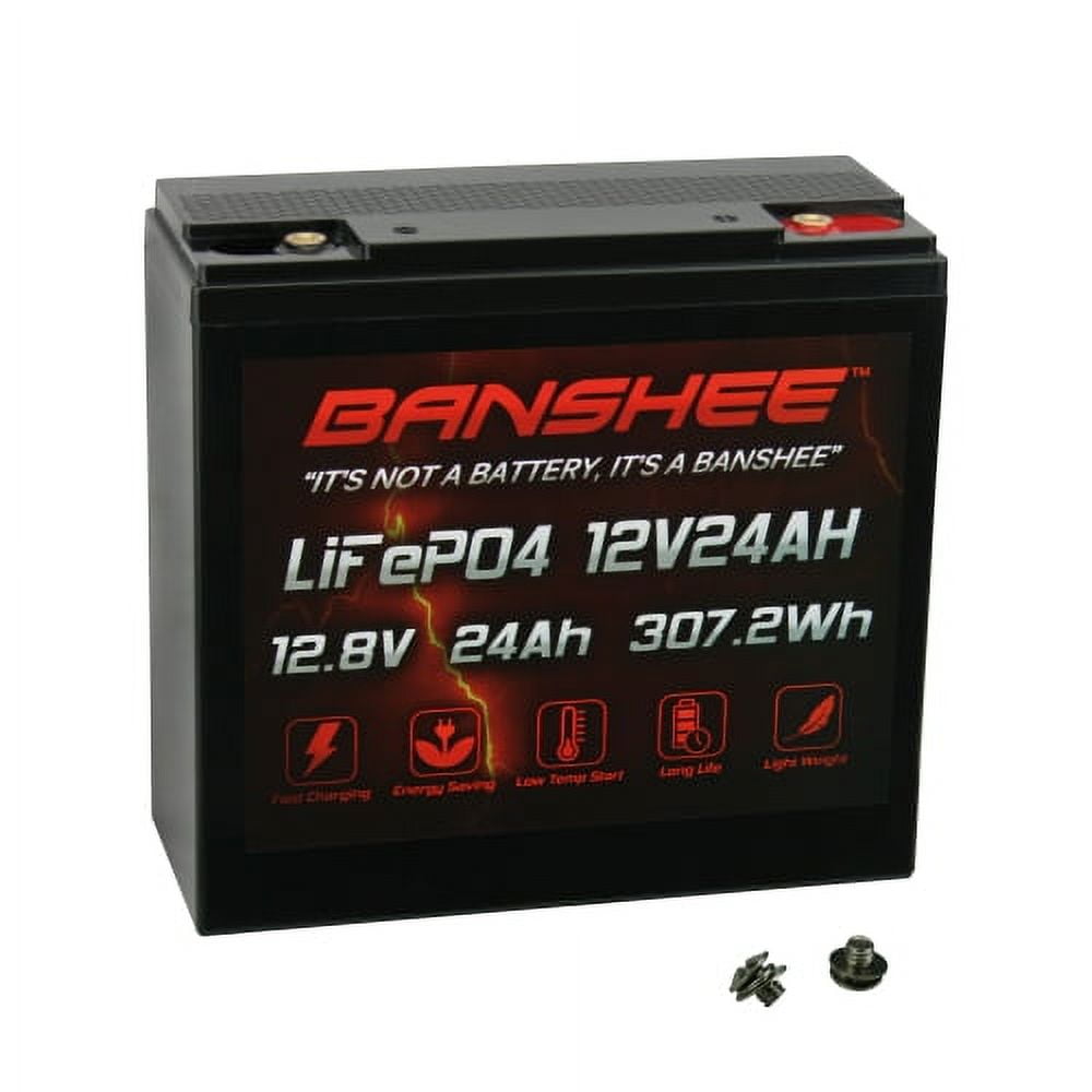Banshee 12V 24Ah LiFePO4 Lithium Deep Cycle Battery - Walmart.com