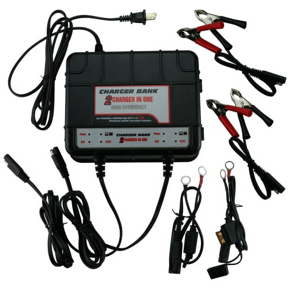 Banshee 6V/12V Fully Automatic Marine Battery Charger, 10Amp 2-Bank For ...