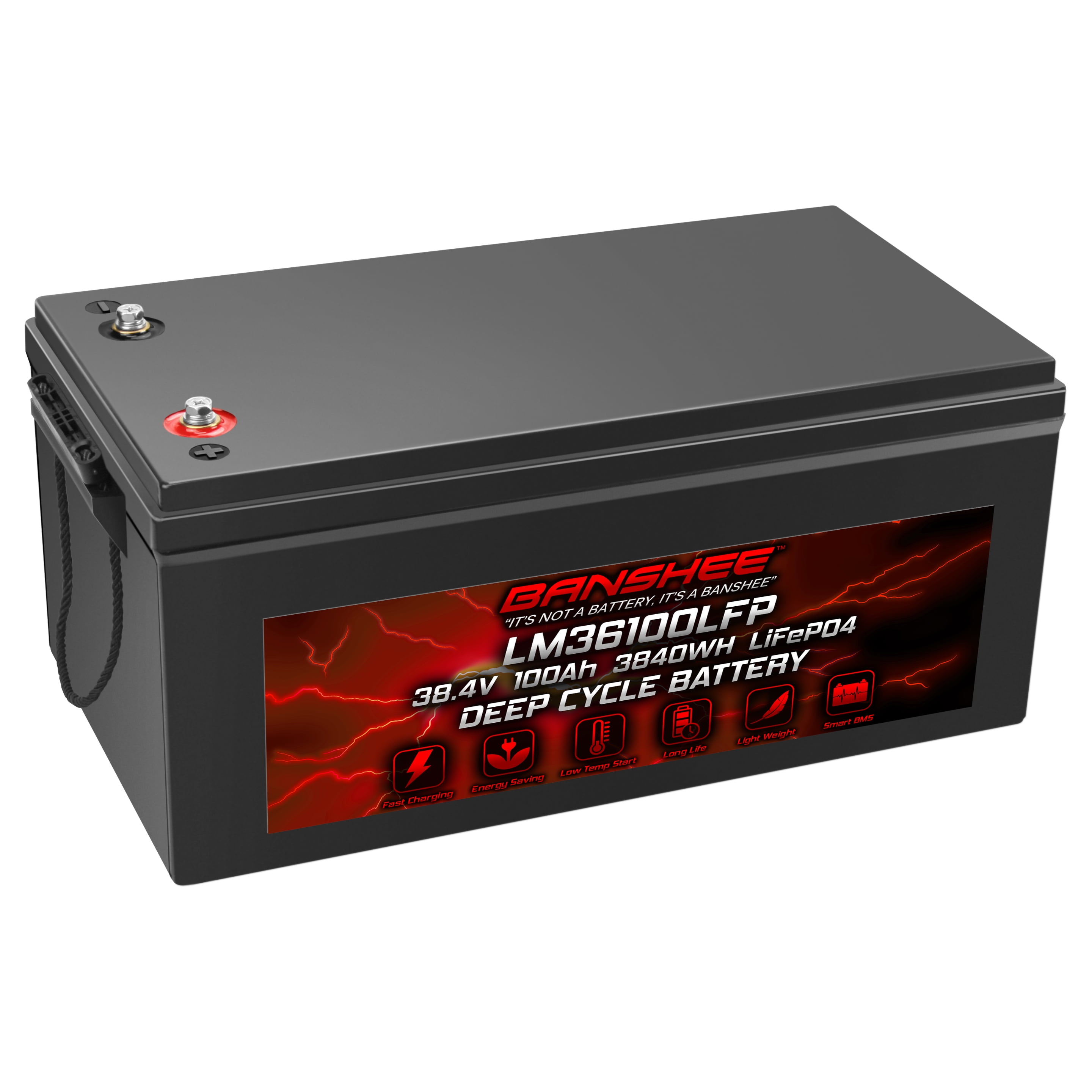 Banshee 36V 100Ah LiFePO4 Lithium Battery 3000+ Cycle Low-Temp For RV ...