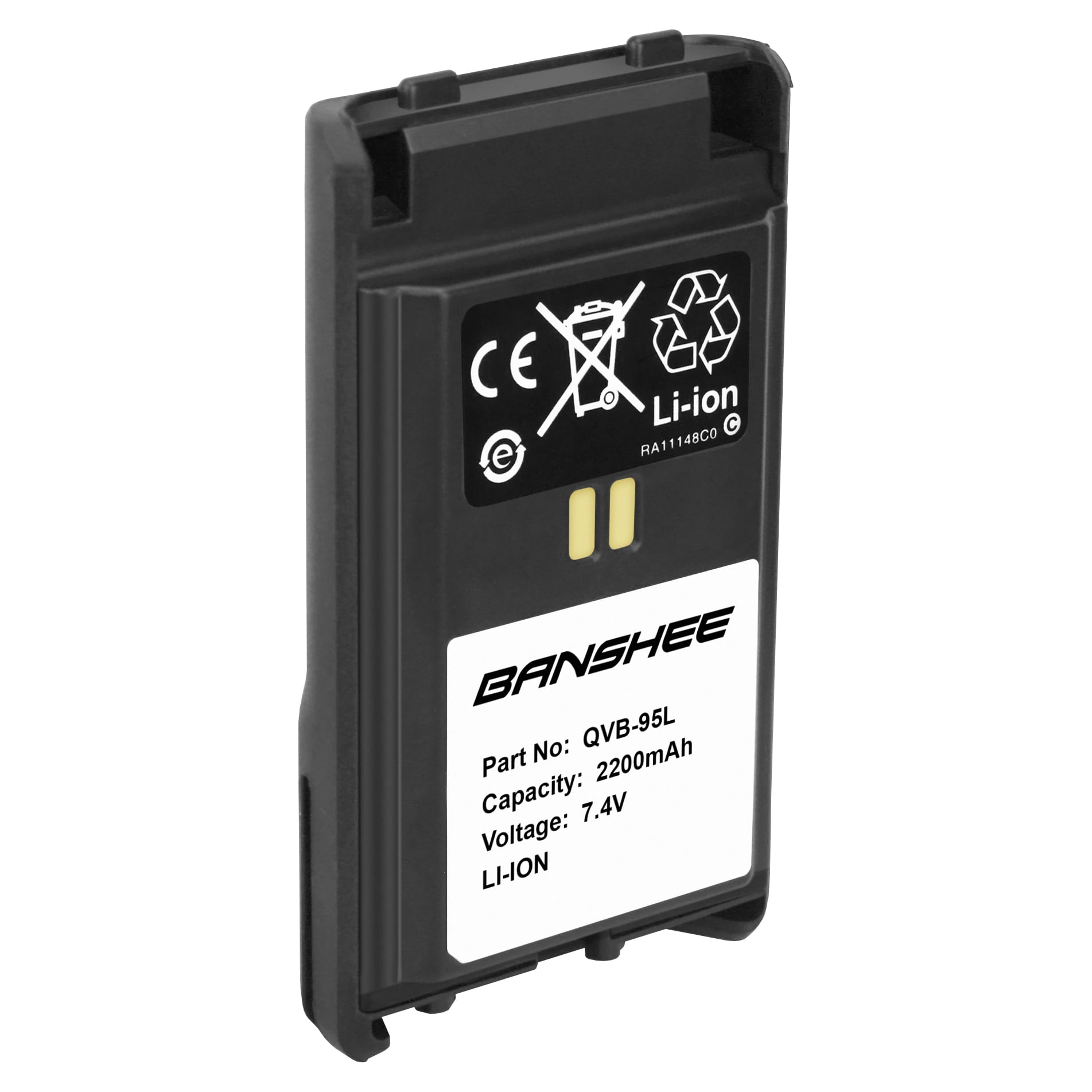 Banshee 7.4V 2200mAh Lithium Ion Battery, Replaces Vertex Standard ...