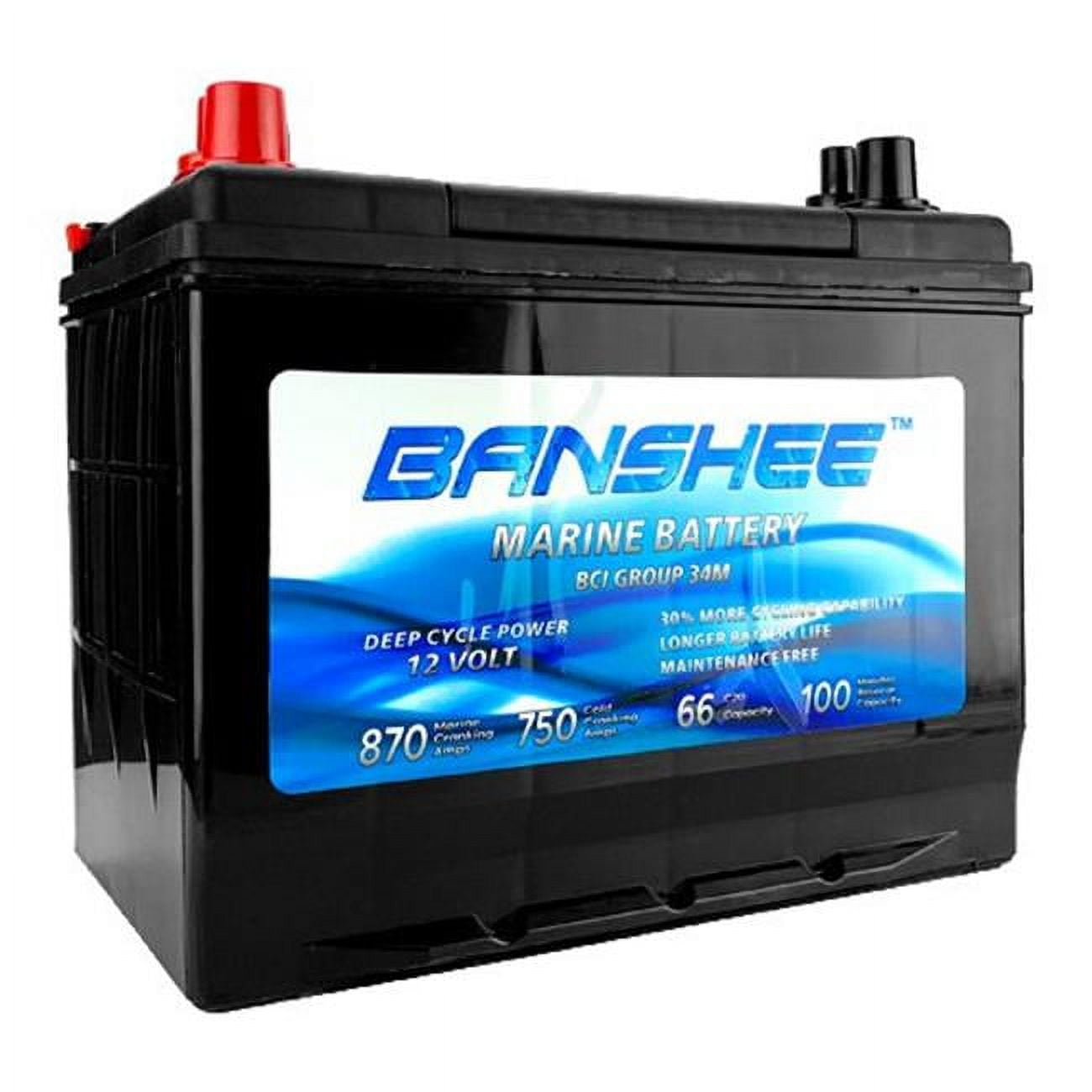 Banshee Dual Purpose Deep Cycle Marine Battery - Group 34M Replacement ...